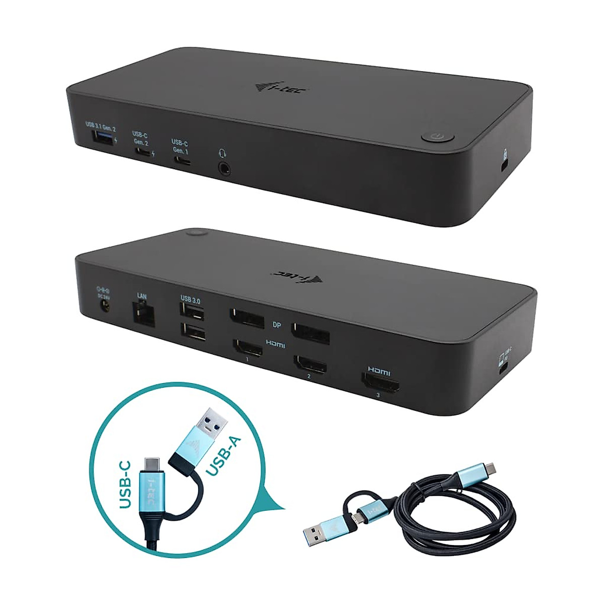 i-tec USB 3.0/USB-C/Thunderbolt 3X 4K Docking Station - Black - Value for Money, Easy to Use