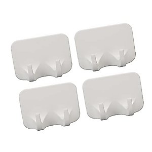Kitchen Adhesive Hooks, Rustproof Sturdy ABS Strong Waterproof Self Adhesive Wall Hooks for Office (White)