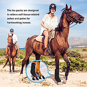 NEWGO Horse Ice Pack Reusable Horse Leg Wrap for Injury, Cooling Horse Knee Wrap Full Coverage Leg Ice Boot Cold Pack 1 Wrap with 2 Gel Packs for Knee, Legs, Boots, and Hooves