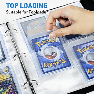 Top Loaders Binder with 50 Pages Top loaders Storage Trading Card Sleeves, 4 Pocket Trading Card Binder