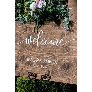 Personalized Wedding Welcome Sign - Wood Wedding Sign - Rustic Wedding Decor #PWS01