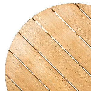 SAFAVIEH Outdoor Collection Bruna Teak 3 Piece Bistro Set