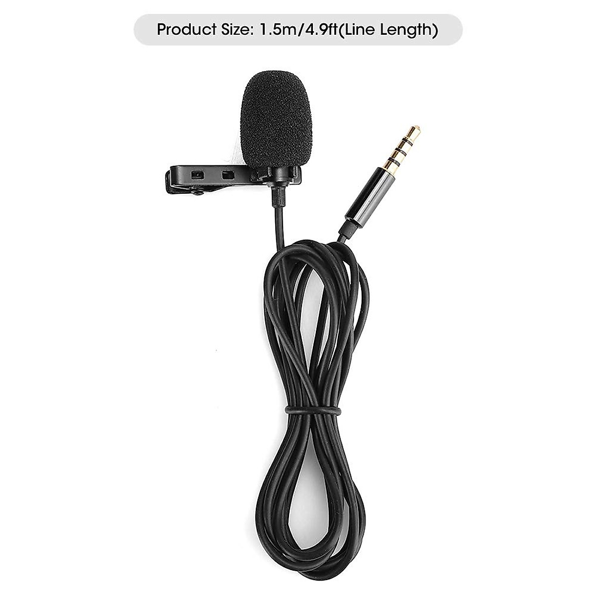143 Tie-Clip Pocket Microphones, Mobile Hands Clip-on Mic, Mini Recording Lapel Microphone with 3.5mm Plug, Karaoke Mobile Phone Microphone,for Gatherings, Meeting,