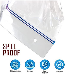 24/7 Bags- Double Zipper Bags, 5 Gallons, 12 Count, Stand and Fill, Carry Handle, BPA-Free, Air Tight Seal