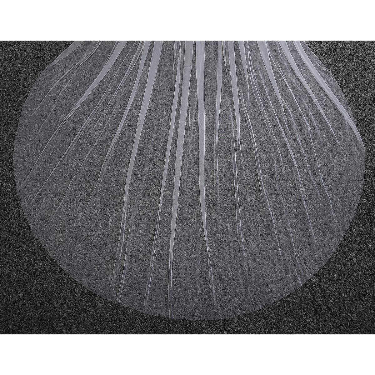 EllieHouse Women's 1 Tier Cathedral Simple Ivory Wedding Bridal Veil With Metal Comb HL05IV