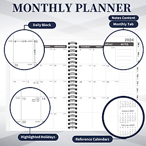 2024-2028 Monthly Planner/Calendar - 5 Year Monthly Planner 2024-2028 with Tabs, Jan 2024 - Dec 2028, 6.4" x 8.5", 60 Monthly Planner, Two-Side Pocket, 9 Notes Pages, Suitable for Long-Term Planning
