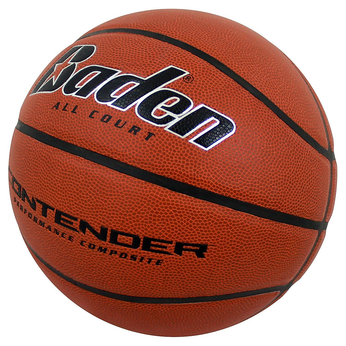 Baden Contender Official Basketball | Durable Indoor-Outdoor Basketball for Youth & Adults, Wide Channel, Natural Orange, 28.5-Inch