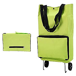 Collapsible Trolley Bags, Folding Shopping Bag with Wheels Reusable Grocery Bags Shopping Trolley Bag for Shopping Home Kitchen Supermarket Travel