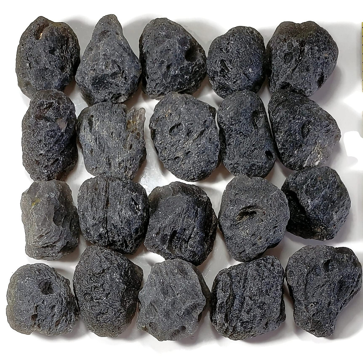 Top-Rock-Shop 1pc Agni Manitite 25mm Pearl of The Divine Fire Rare Pseudo Tektite AA-Grade Translucent Natural Healing Crystal Gemstone Specimen from Indonesia, Black, Grey, White,