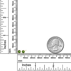 Gem Stone King 14K Yellow Gold Round Gemstone Birthstone Earrings | Round 4MM | Gold Stud Earrings For Women