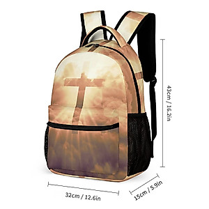 SDERDZSE Backpack Christian Cross Jesus Laptop Backpack Casual Daypack Cute Travel Backpack for Women Men