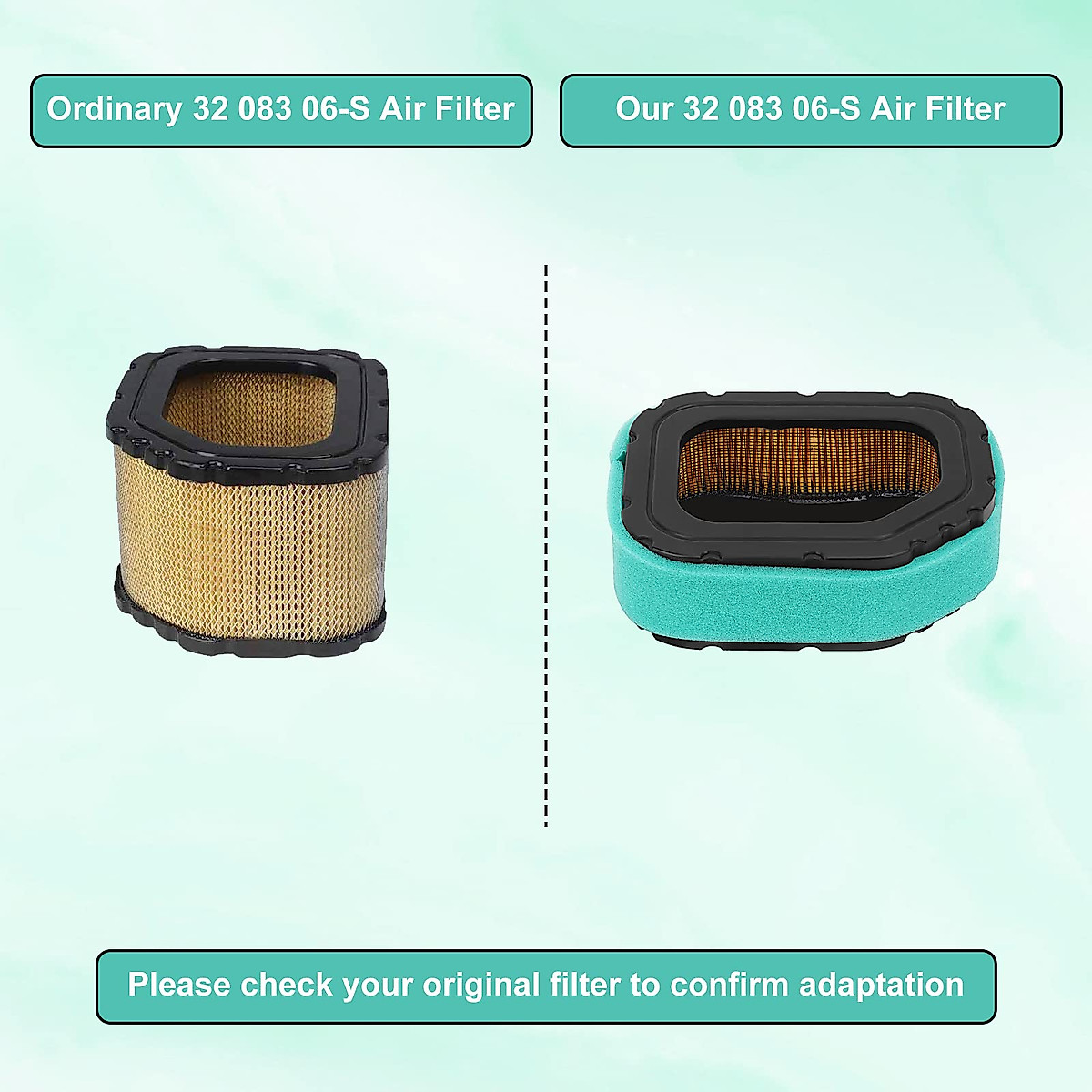 TIANYAN 32 083 03-S 32 883 03-S 32-083-05-S Air Filter & Pre Filter for Kohler Courage Engine SV710 SV715 SV720 SV730 SV735 SV740 Engines Deere MIU11843 MIU11943 Craftsman 33180 Lawn Mower Engines