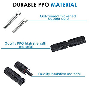 SanSanYa 100PCS Solar Connectors 50Pairs Male/Female Solar Panel Cable Connectors IP67 Waterproof