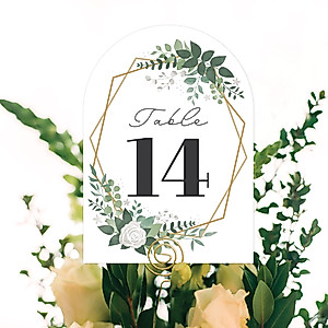 Big Dot of Happiness Boho Botanical Bride - Greenery Bridal Shower and Wedding Party Double-Sided 5 x 7 inches Cards - Table Numbers - 1-20