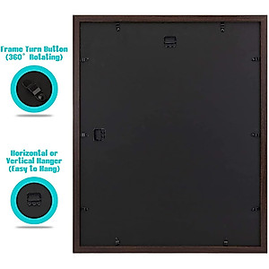 Frametory, 16x20 Picture Frame with Mat for 11x14 Picture- - High Definition Glass Wide Molding - Preinstalled Wall Mounting Hardware (Brown, 2 Pack)