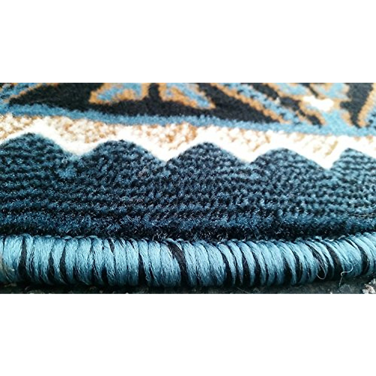 Kingdom Southwest Native American Area Rug Blue Green Design #D143 (3ft.X4ft7in.)