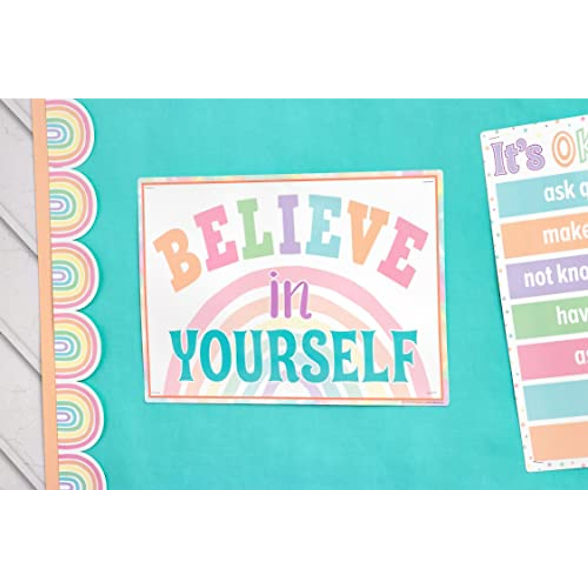 Teacher Created Resources Pastel Pop Rainbows Die-Cut Border Trim, 35 Feet