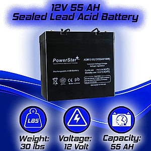 Pride Mobility 12V 55Ah 22NF AGM Deep Cycle Battery Replaces UPG 55ah-2YR Warran