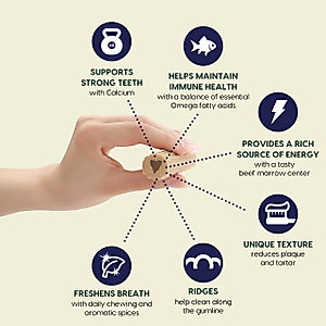 Ark Naturals Fortify Brushless Toothpaste, Dog Dental Chews for Large Breeds, Calcium Plus Omegas Support Strong Teeth and Immune Health, 18oz, 1 Pack