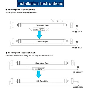 8 Foot LED Bulbs, 50W FA8 Single Pin Base, 6000LM 5000K Led Tube Light, Replace T8 T10 T12 Fluorescent Light(Clear Cover 12 Pack)
