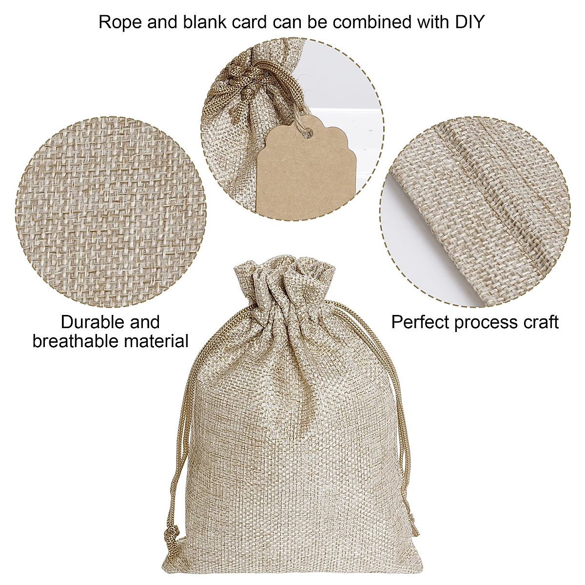 Yymobt 25PCS Burlap Bags with Drawstring, Reusable Burlap Favor Bag 5 x 7’’ Small Party Sacks for DIY Craft, Party, Christmas, Wedding, Festival Presents Bulk Bags