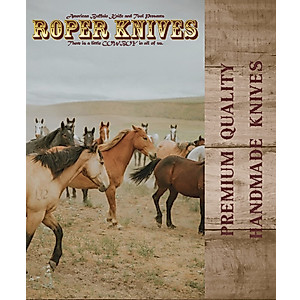 Roper Knives Laredo Series Tapper Folding Pocket Knife – (2) 1065 Carbon Blades in 1 Knife with a Stag Wooden Handle