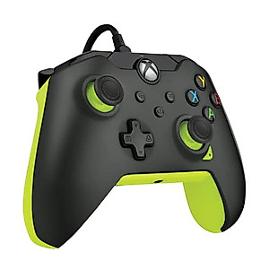 PDP Wired Xbox Game Controller - Licensed for Xbox Series X|S/Xbox One, Dual Vibration Gamepad, App Supported - Electric Black/Yellow (Amazon Exclusive)