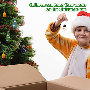 Luckforest 30Pcs Unfinished Wooden Set, Snowman Dolls Craft Christmas Tree Acorns Blank DIY Wooden Natural Wooden Xmas Tree for Crafts Arts Drawing Christmas Decor