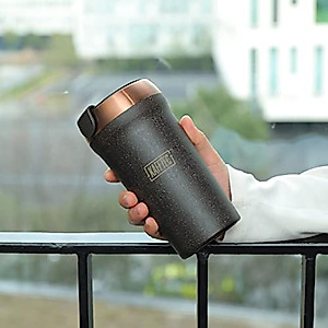 Coffee Tumbler Travel Coffee Mug 16oz, KAFFTEC Stainless Steel Inner Coffee Grounds Material Outer, Coffee Mug Suitable for Hot/Ice Coffee, Beer and Tea (1 Pack)