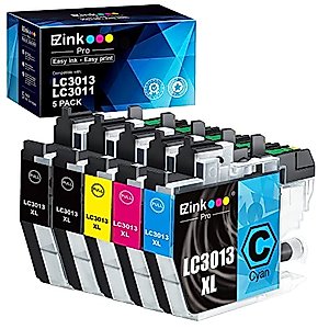 E-Z Ink Pro LC3013 LC3011 Compatible Ink Cartridge Replacement for Brother LC3013 LC3011 LC-3013 Compatible with MFC-J491DW MFC-J497DW MFC-J895DW MFC-J690DW (2 Black, 1 Cyan, 1 Magenta, 1 Yellow)