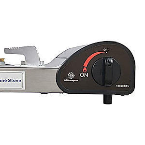 HTH HTHomeprod Portable Camping Stove Single Brass Gas Fuel Butane Burner Hiking Cooker 12000 BTU Lightweight Carrying Case