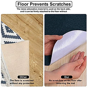 DRPORONYN Office Hard Floor Chair Mats, Hardwood Tile Floor Carpet Desk Protector Mat Without Curling,Scratch for Rolling Chair Computer Desks (Dark Blue, 48" x 36")