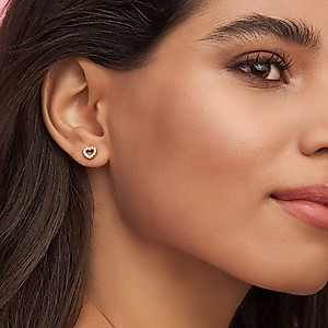 PANDORA Open Heart Stud Earrings - Great Gift for Her - Stunning Women's Earrings - 14k Rose Gold & Cubic Zirconia