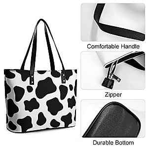 Womens Handbag Cow Pattern Leather Tote Bag Top Handle Satchel Bags For Lady