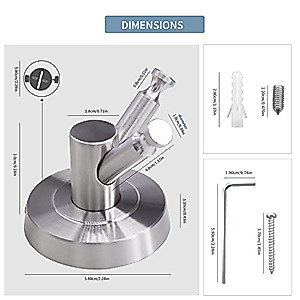 Beepas V-Shape Double Towel Hook Hotel Style, SUS304 Stainless Steel Heavy Duty Wall Mounted Dual Hooks for Towel, Loofah, Coat, Kitchen Hanger for Hand Towel, Cookware, Key Hangers, Razor Holder