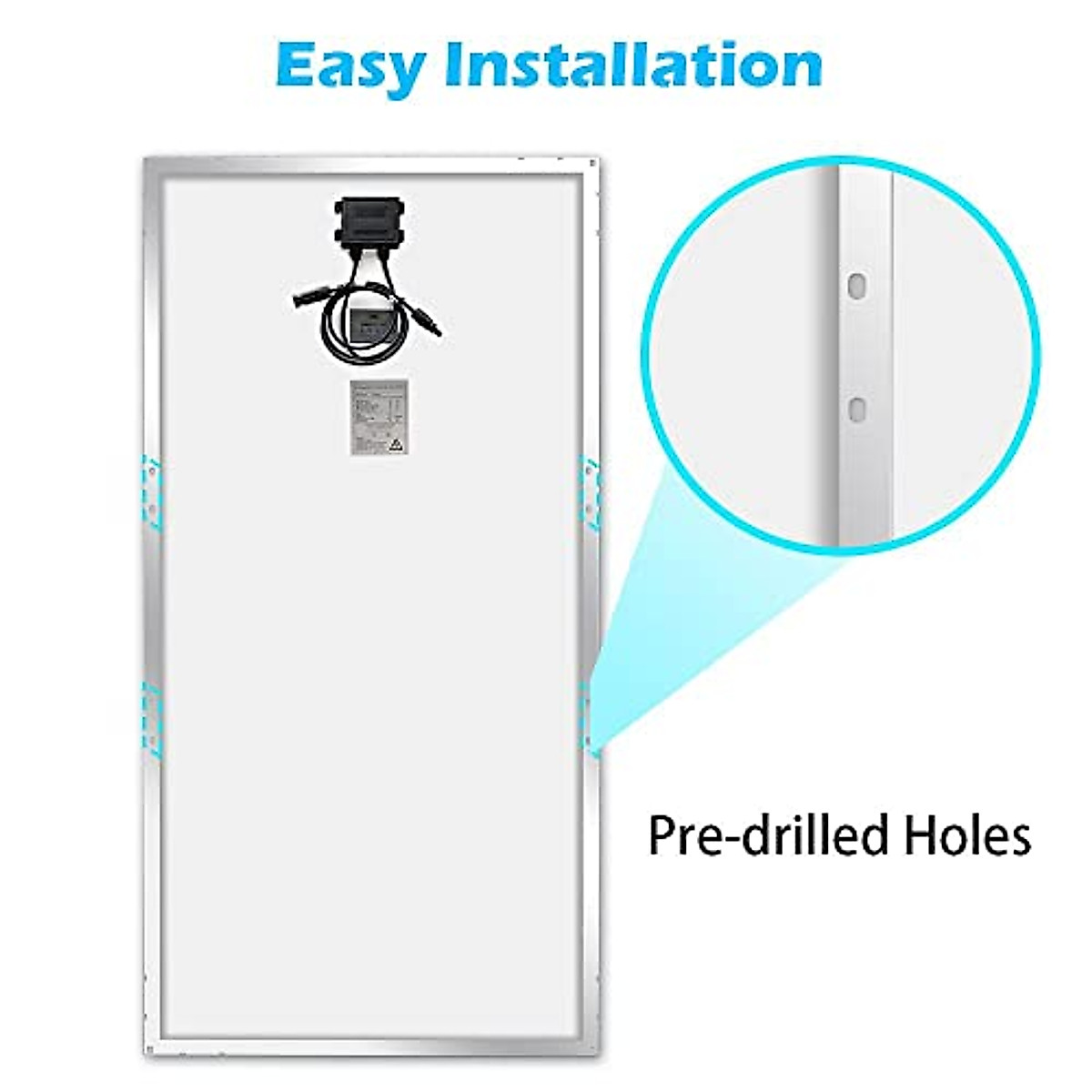 SUNGOLDPOWER Solar Panel 200W 24V Monocrystalline Solar Panel 200 Watt Solar Module Grade A Solar Cell, Black, SG200WM24