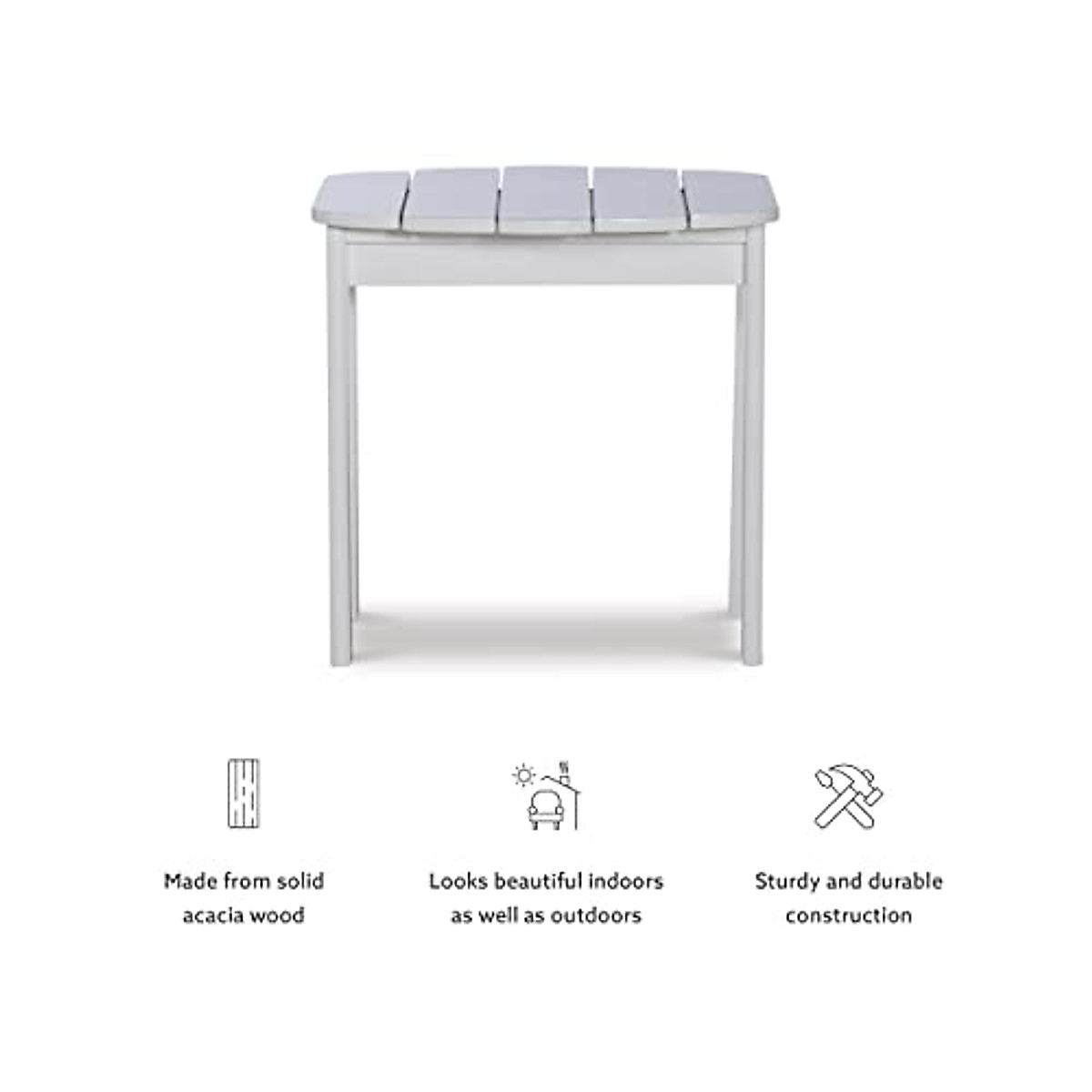 Linon Adirondack, White End Table, 18.5"D x 18.11"W x 18.11"H