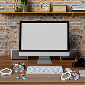 TecUnite 2 Ounce Metal Tin Cans Round Empty Container Salve Tins with Clear Lid for Kitchen, Office, Candles, Candies(40 Pack)