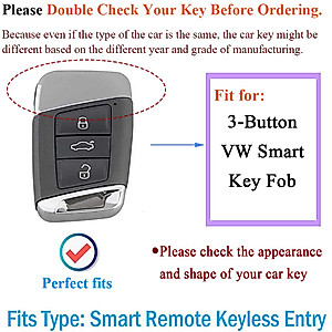 SANRILY Golden-edge Jade Pattern Key Fob Cover for VW Atlas Arteon Jetta Golf Alltrack Passat for Tiguan Skoda Kodiaq Superb A7 Accessories with Leather Keychain Keyless Smart Key Case Shell Orange