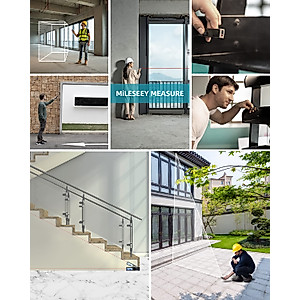 MiLESEEY Laser Measure,Mini Portable Laser Measurement Tool with Alloy Housing Design,Rechargeable,Backlit Display,M/in/Ft Unit Switching,Pythagorean Mode, Measure Distance, Area and Volume (98 Feet)