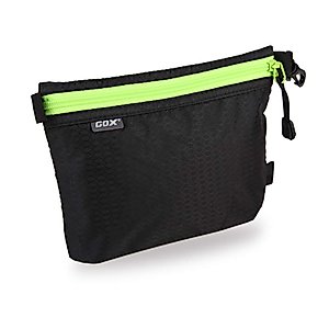 GOX Ultra Light Carry On Zipper Pouch Toiletry Bag Packing Sack Makeup Bag Digital bag (Black)