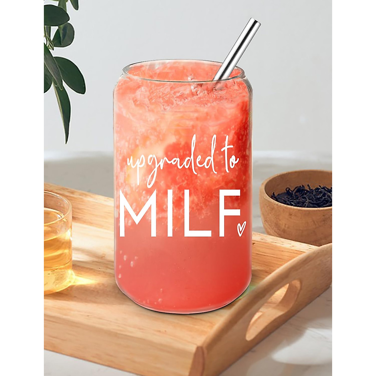 Lovearth Glass Cup, New Mom Gifts for Women - Christmas, Pregnancy Gifts for Expecting Mom, First Time Mom Gifts, Mom to Be Gifts for 1st Time Mom, Pregnant Women - Postpartum Gifts for Mom