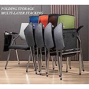 Student Chair With Desk Attached, Mesh Office Chair With Lumbar Support, Foldable Computer Desk Chair With Tablet Arm Writing Board And Cup Holder Metal Frame Backrest Table Chair ( Color : Black )