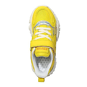 Rollepocc Kids Tennis Shoes Running Sports Shoes Breathable Athletic Shoes Lightweight Walking Shoes Fashion Sneakers for Girls Little Kid 2 Yellow