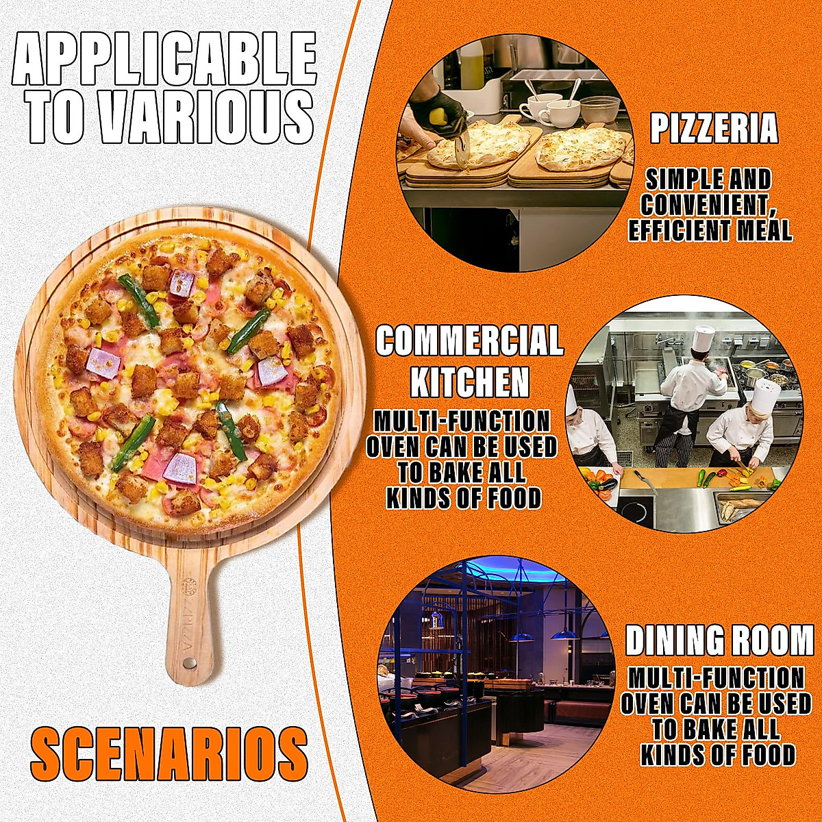 Portable Pizza Oven |Countertop Electric Pizza Maker |Outdoor Pizza Grill|Stainless Steel 1800W Power|Double Layer with 14in Pizza Stone|For Commercial&Kitchen|