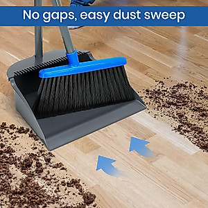 Broom and Dustpan Set, Broom and Dustpan Set for Home,Upright Dust Pan Combo Sweep Set
