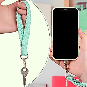Nosiny 8 Pcs Phone Lanyard Patch Set Includes 4 Pcs Phone Wrist Strap and 4 Pcs Cell Phone Lanyard Patch, Macrame Boho Keychain Phone Strap Connector Cell Phone Lanyard for Women