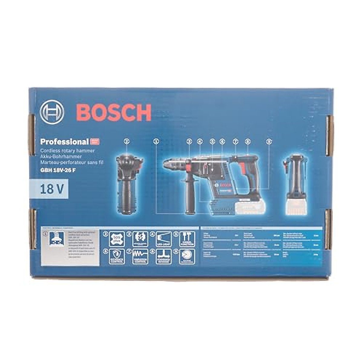 Bosch Professional Gbh 18 V-26 F Cordless Rotary Hammer Drill (Without Battery And Charger) - Carton