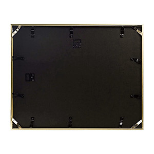 Golden State Art, 16x20 Aluminum Photo Frame with Ivory Mat for 11x14 Pictures - Sawtooth Hangers, Spring Clips - Wall Mounting - Real Glass - Metal Frame (Gold, 1-Pack)