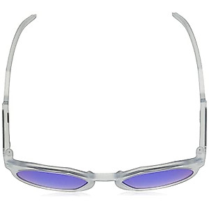 Oakley Men's OO9464A HSTN Low Bridge Fit Round Sunglasses, Matte Clear/Prizm Violet, 52 mm